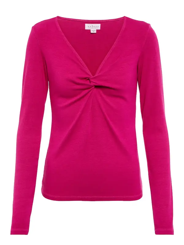 Velvet By Graham & Spencer Twist-detail Top - Pink