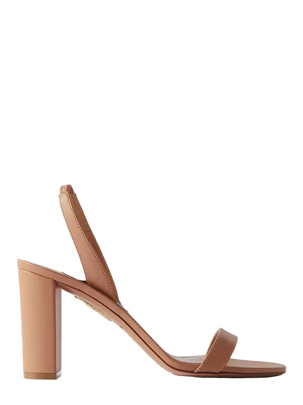 AQUAZZURA So Nude 85 Leather Slingback Sandals - Neutrals