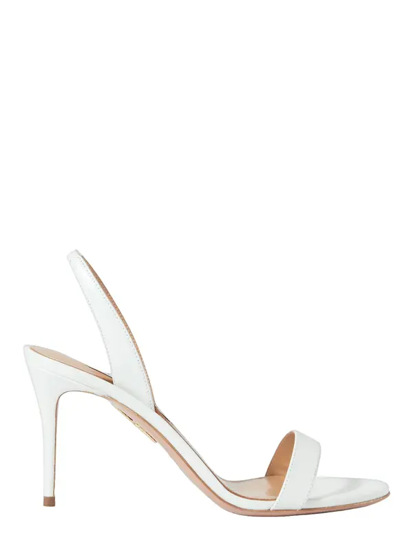 AQUAZZURA So Nude 85 Leather Slingback Sandals - White