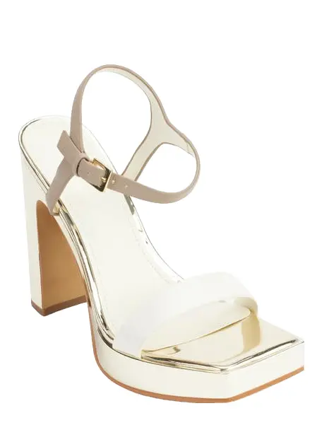Dkny Maiden Ankle Strap Platform Sandals - Cream/light Toffee