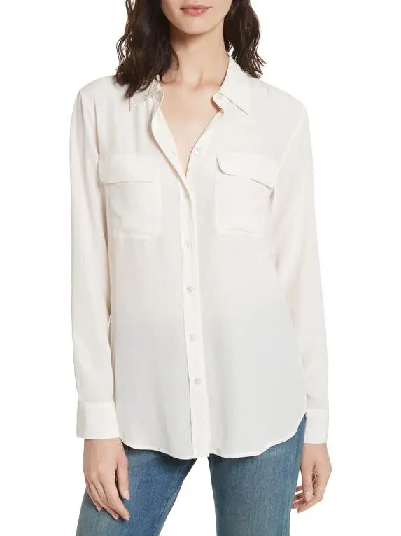 Equipment Slim Signature Silk Shirt - Bright White