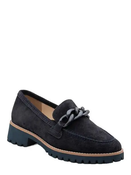 ARA Kiana Lug Sole Loafer - Navy Suede