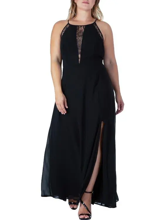 STANDARDS & PRACTICES Lace Detail Maxi Dress - Black