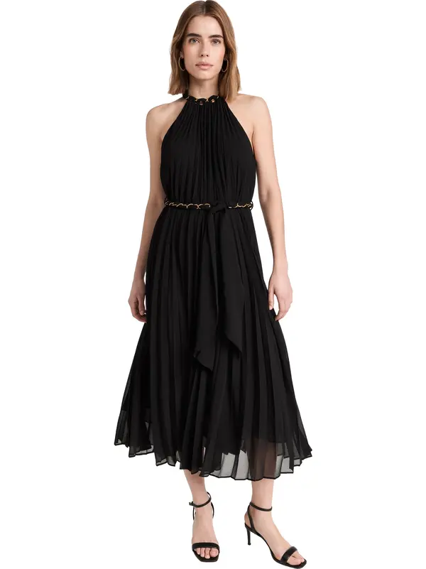 Zimmermann Sunray Pleat Midi Dress - Black