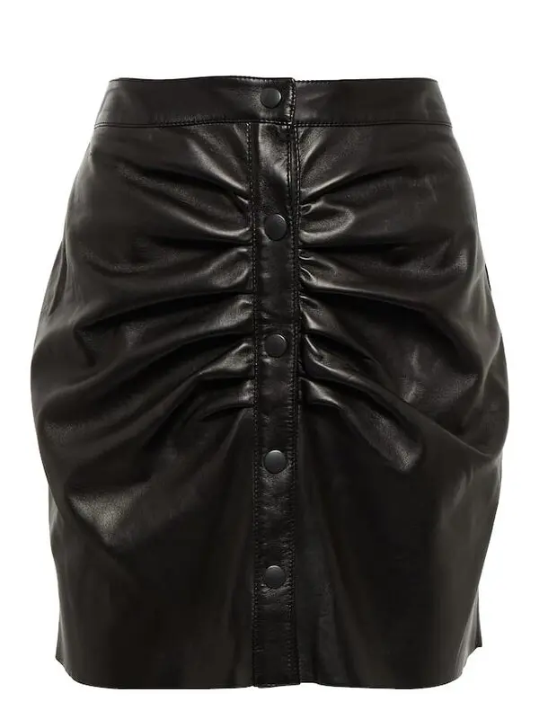 Isabel Marant Carvelioga Leather Miniskirt - Black