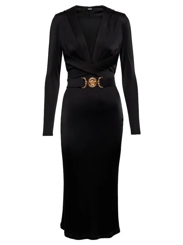 Versace Medusa Biggie Hooded Midi Dress - Black
