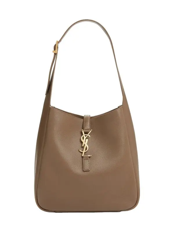 Saint Laurent Small Le 5 À 7 Leather Hobo - Pecan Brown