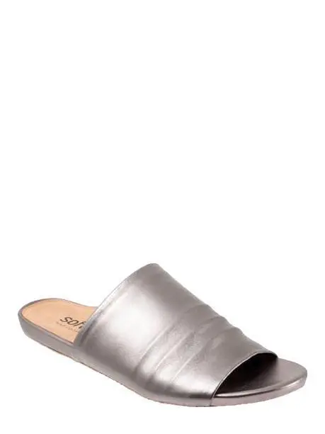 Softwalk Camano Slide Sandal - Pewter Metallic