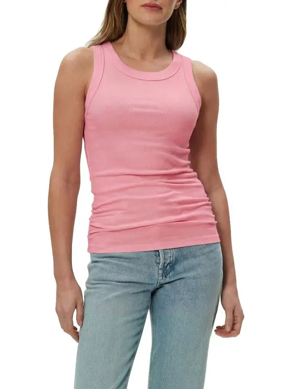 Michael Stars Halley Ruched Tank - Dragon Fruit