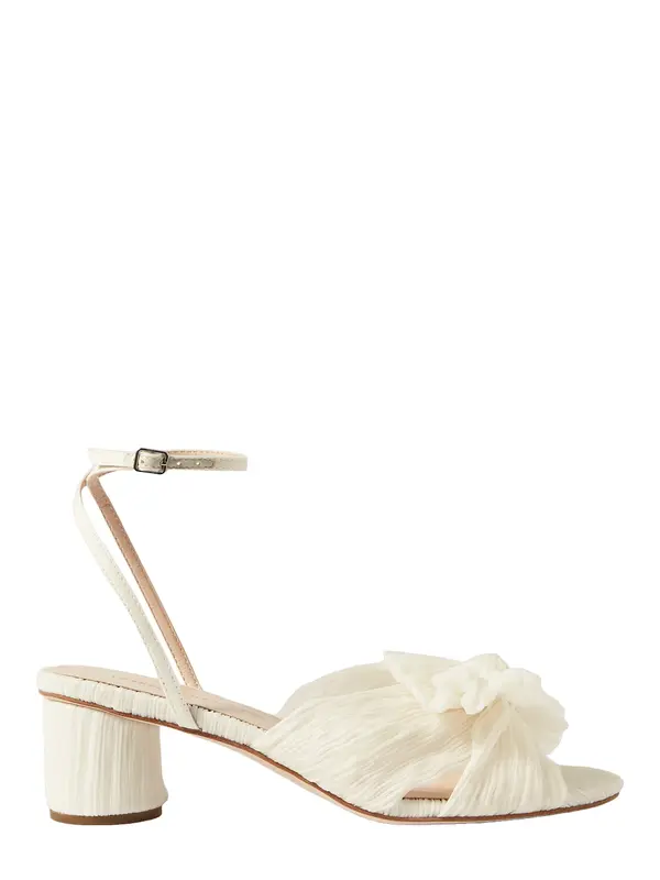 LOEFFLER RANDALL Dahlia Plissé-organza Sandals - White