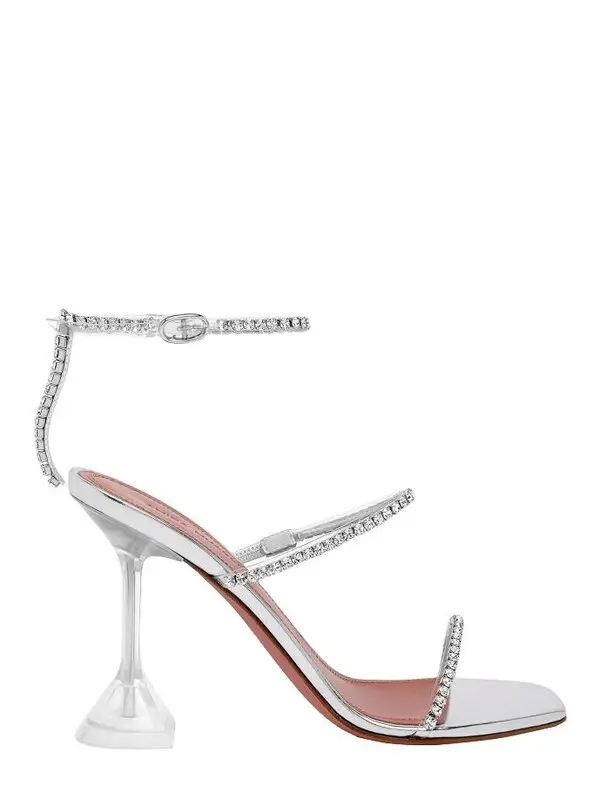 Amina Muaddi Gilda Crystal-embellished Sandals - Silver