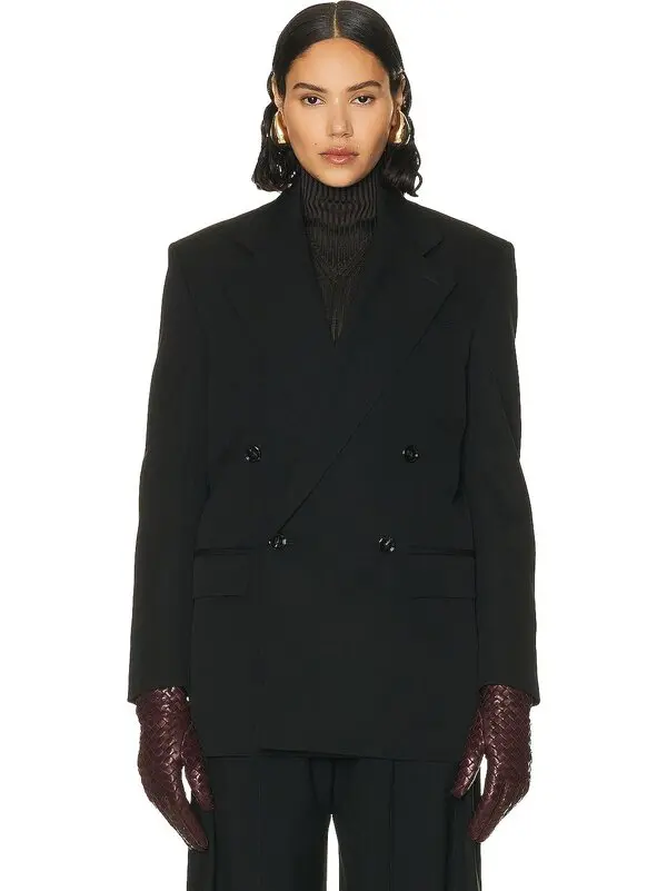 Bottega Veneta Oversized Double Breasted Blazer - Black