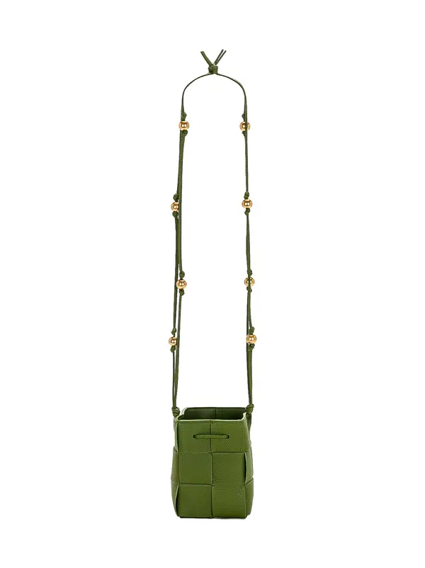 Bottega Veneta Mini Crossbody Bucket - Avocado & Gold