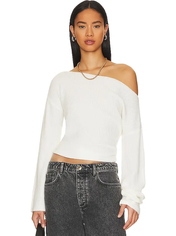 LOVERS AND FRIENDS Alayah Off Shoulder Sweater - White