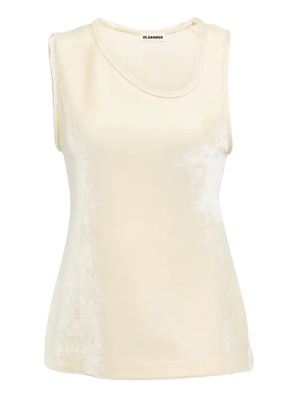 JIL SANDER Velvet Tank Top - White