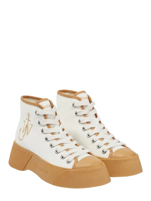 JW Anderson Canvas High-top Sneakers - White