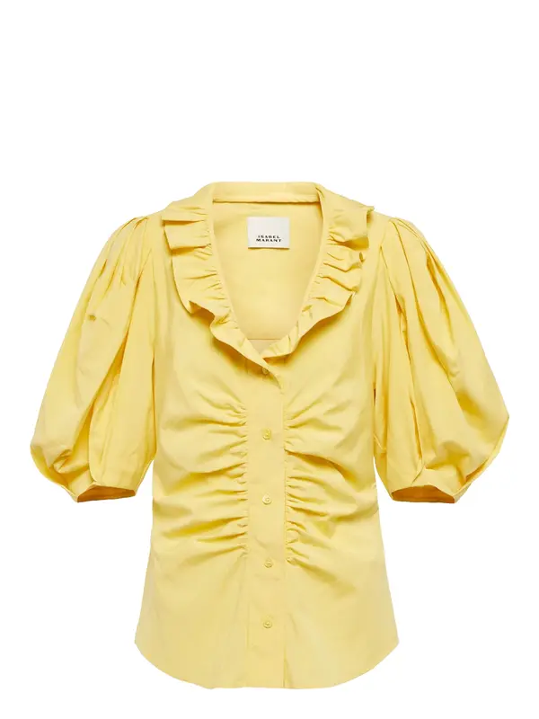 Isabel Marant Catalia Silk And Cotton Blouse - Yellow