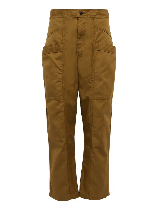 MARANT ETOILE Pandore Cotton-blend Trousers - Brown