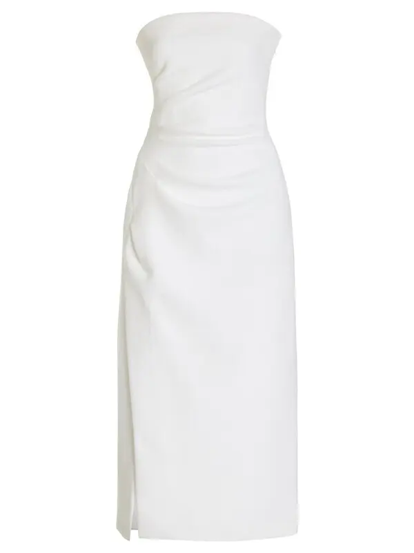 Proenza Schouler Gathered Strapless Midi Dress - White