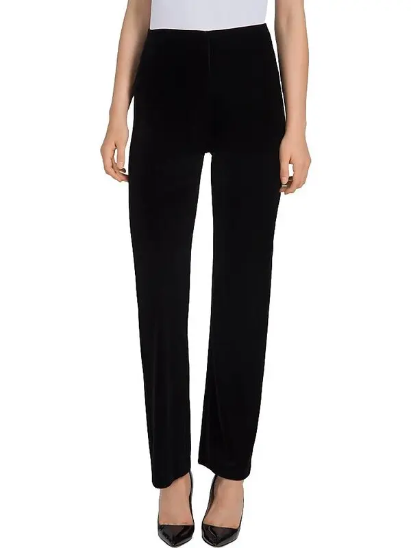 Lyssé Velvet Straight-leg Trousers - Black