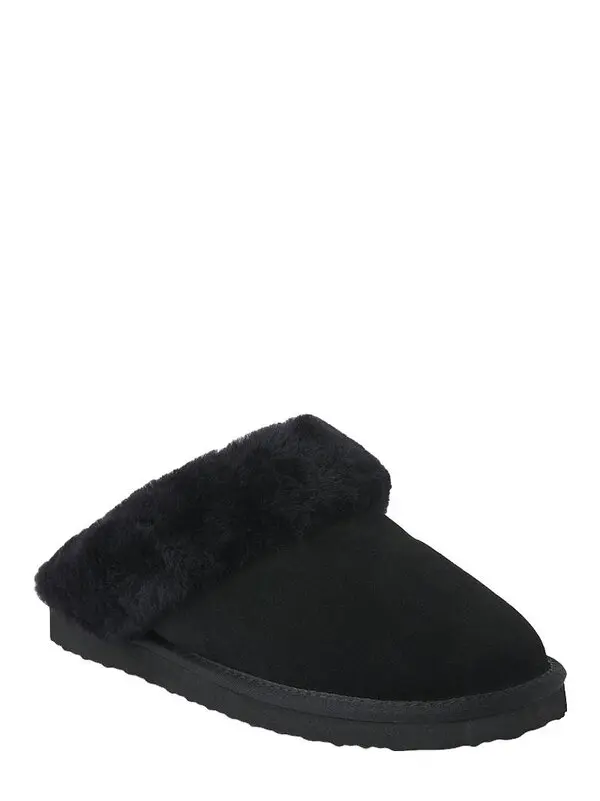 Whistles Emilia Shearling Cuff Slippers - Black