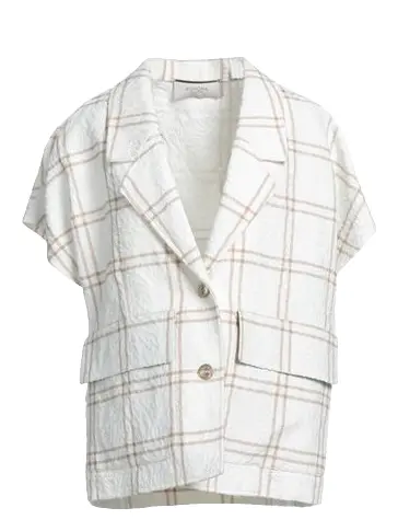 Agnona Single-breasted Checked Jacquard Blazer - White