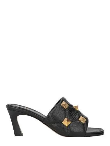 Valentino Garavani Sandals In Leather With Studs - Black
