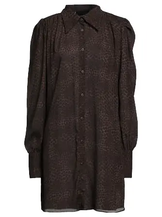 John Richmond Mini Shirt Dress - Brown