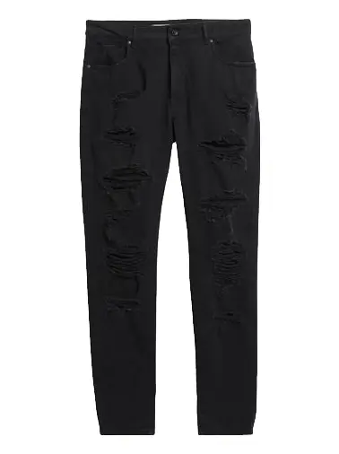 NOSTRASANTISSIMA Skinny Fit Jeans With Ripped Detail - Black