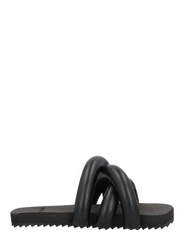 YUME YUME Padded Strappy Square Toe Flat Sandals - Black