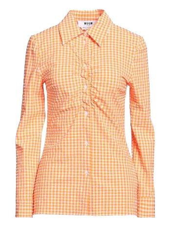 MSGM Checked Woven Shirt - Orange