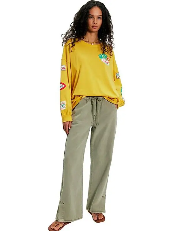 ONETEASPOON Roadhouse Wide-leg Drawstring Jeans - Super Khaki