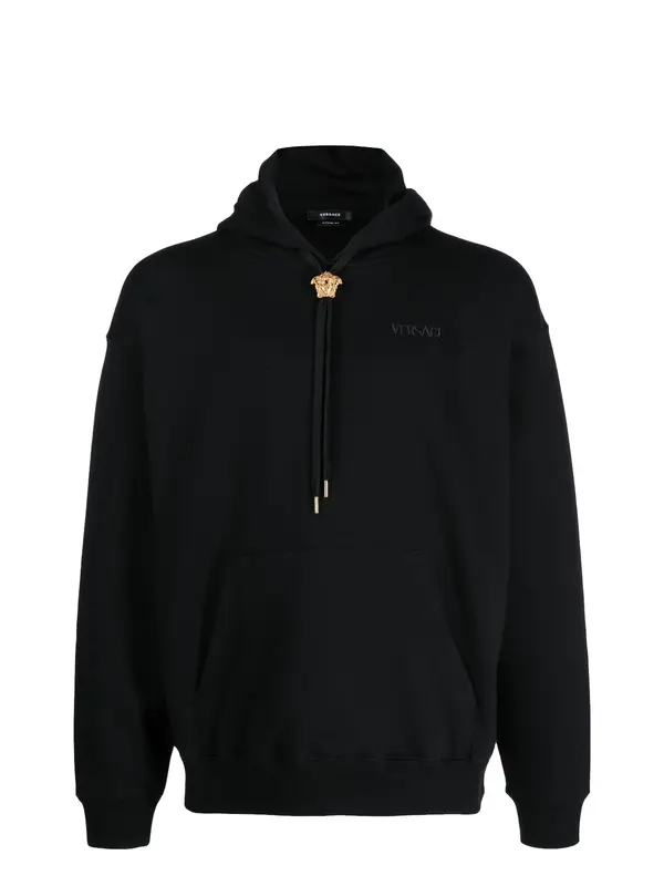 Versace La Medusa Cotton Hoodie - Black
