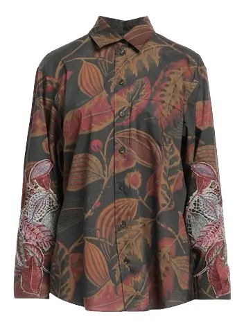 FERRAGAMO Floral Print Poplin Shirt - Grey