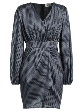 VICOLO Mini Wrap Dress - Grey