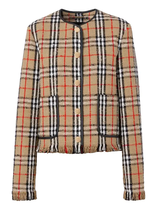 Burberry Vintage Check Bouclé Jacket - Neutrals
