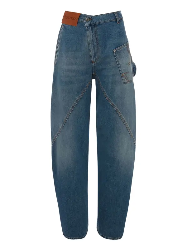 JW Anderson Oversized Twisted Wide-leg Jeans - Blue