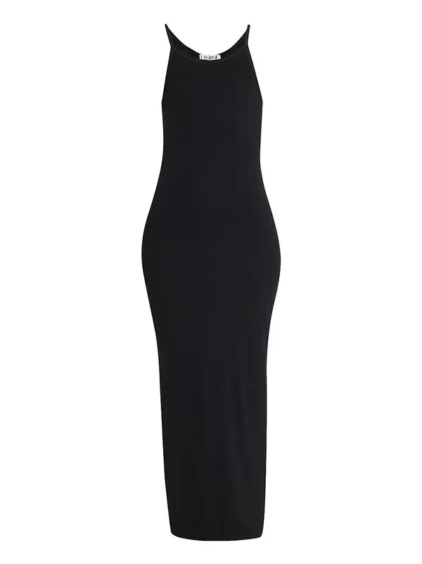 Eterne Terne Scoop-neck Ribbed Knit Dress - Black