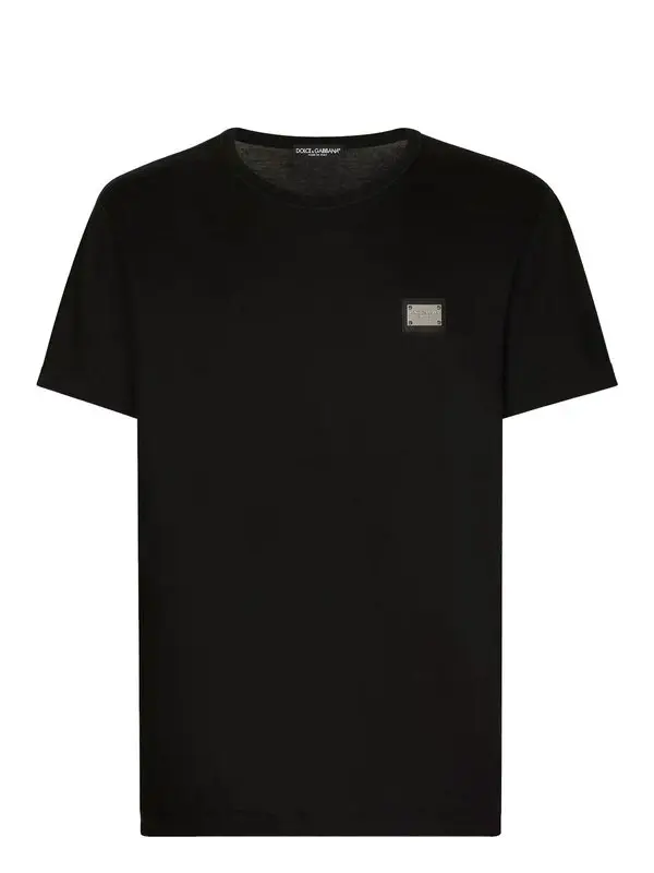 Dolce & Gabbana Logo-tag Cotton T-shirt - Black