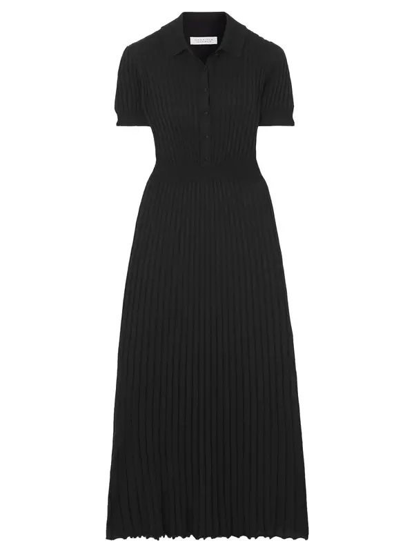 Gabriela Hearst Amor Ribbed Maxi Dress - Black