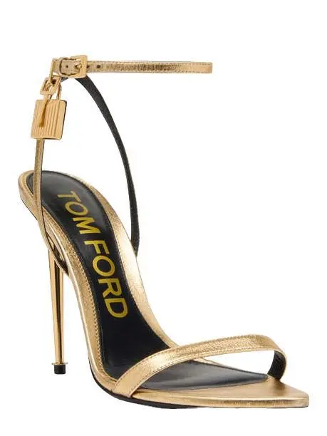 TOM FORD Padlock Naked Metallic Sandal - 1y004 Gold