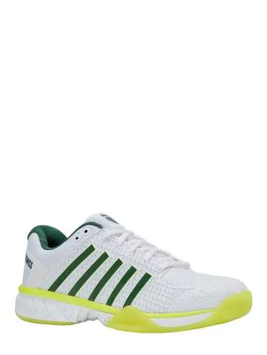 K-Swiss Express Light Pickleball Athletic Shoe - White/neon Lime/eden