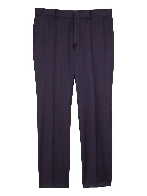 BOSS Genius Slim-fit Wool Dress Pants - Navy