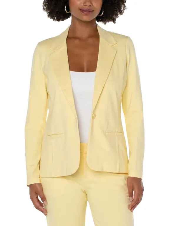 LIVERPOOL Fitted Knit Blazer - Banana