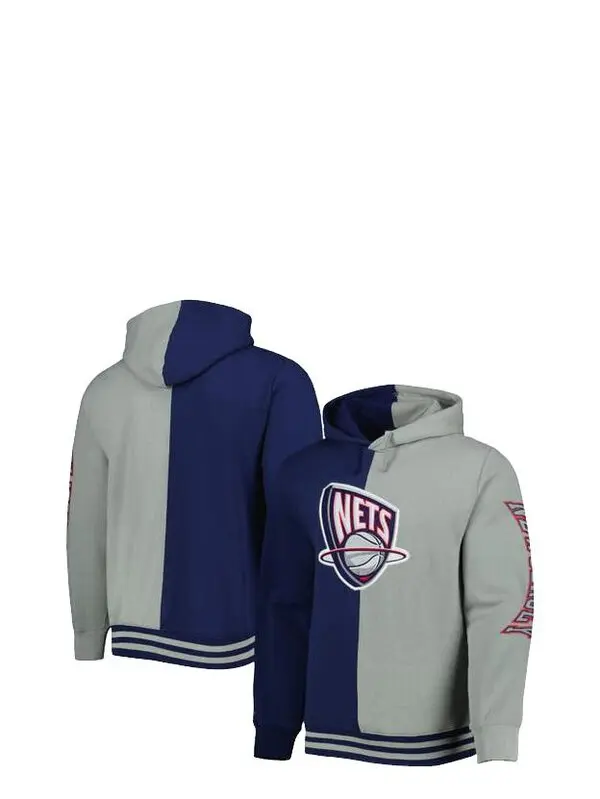 Mitchell & Ness New Jersey Nets Hardwood Classics Split Pullover Hoodie - Navy