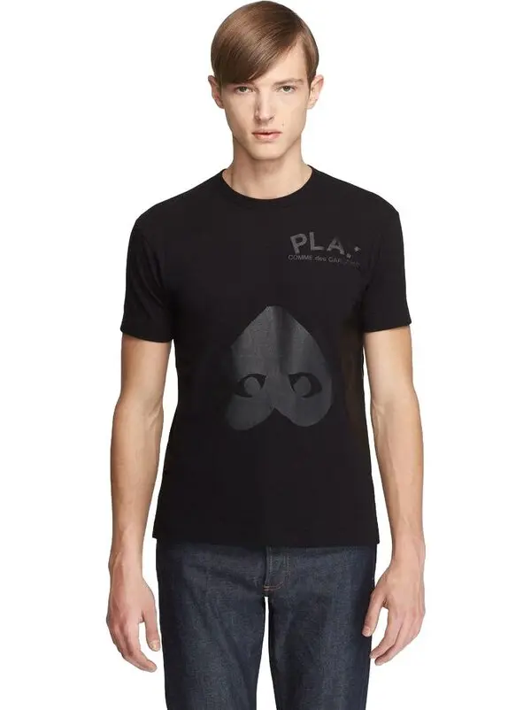 Play Comme Des Garcon Inverted Heart Print T-shirt - Black