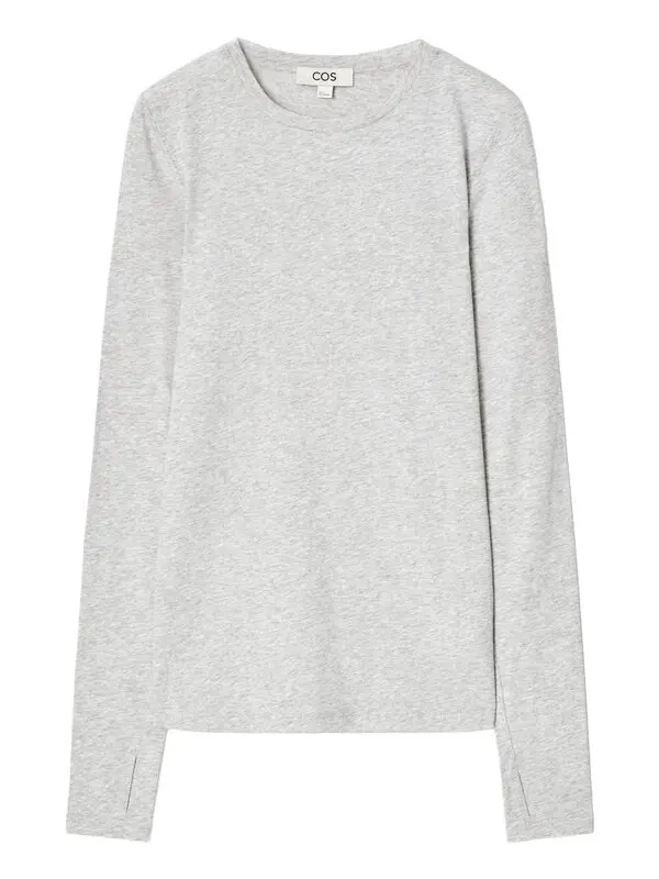Cos Slim Lightweight Long-sleeved Top - Gray