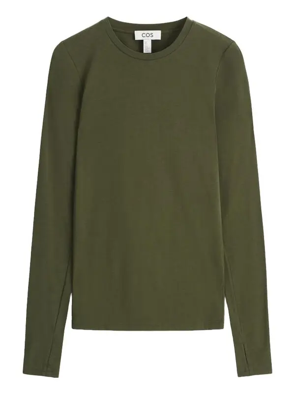 Cos Slim Lightweight Long-sleeved Top - Green