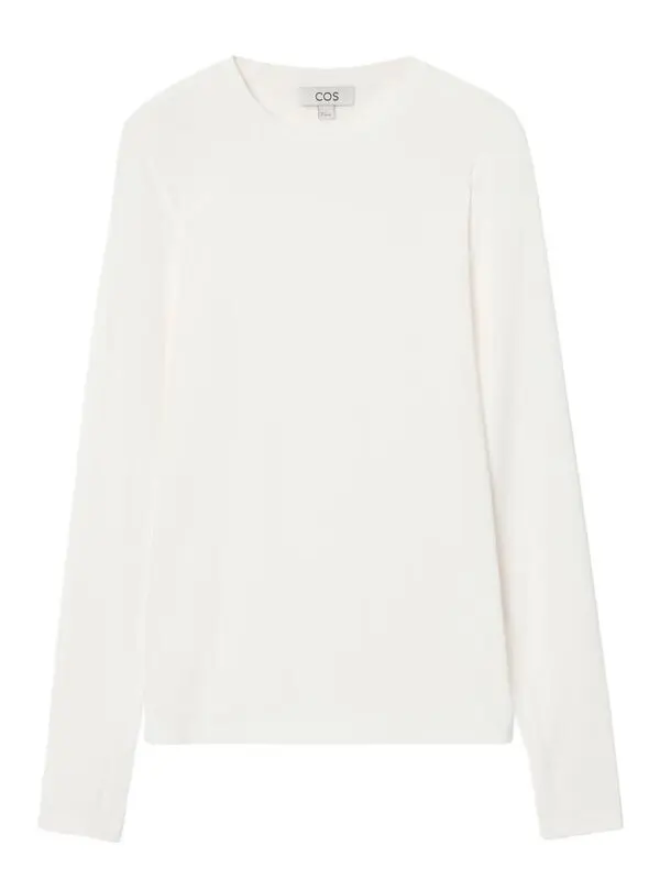 Cos Slim Fit Lightweight Long-sleeved Top - White