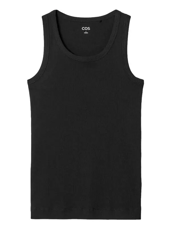 Cos Ribbed Tank Top - Black